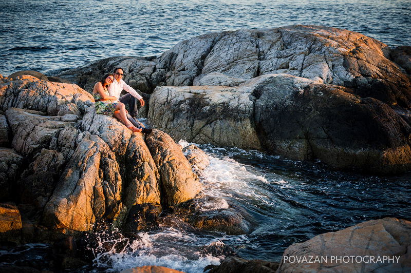 Crazy Lighthouse cliffs engagement fun pictures