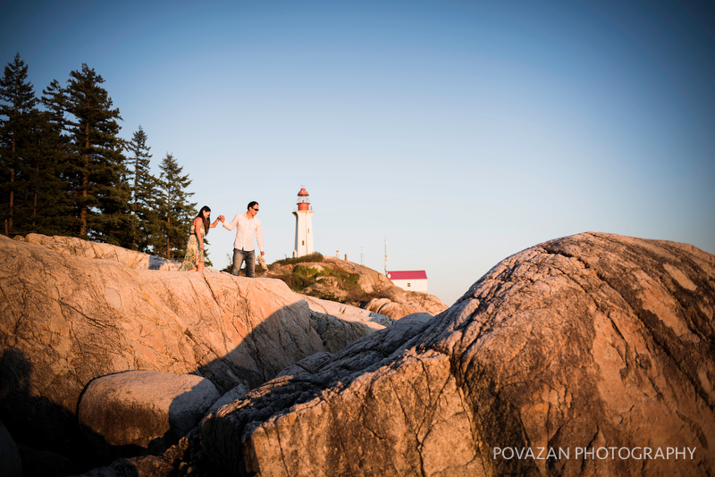 Crazy Lighthouse cliffs engagement fun pictures